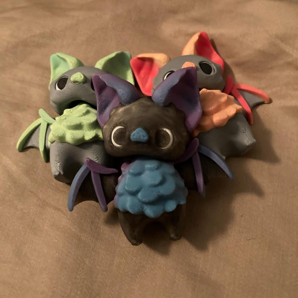 Halloween Pixie Bat | 3D Printed Articulating Flexi Fidget - Etsy