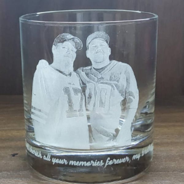 Etched Rocks Glasses |whiskey Glass, Picture on Glass, Family Photo ...