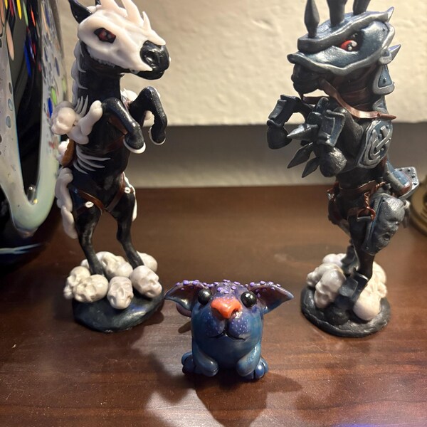 Cartoony Funny Mythical Creature, Adorable Critters Sculpture in Yellow ...