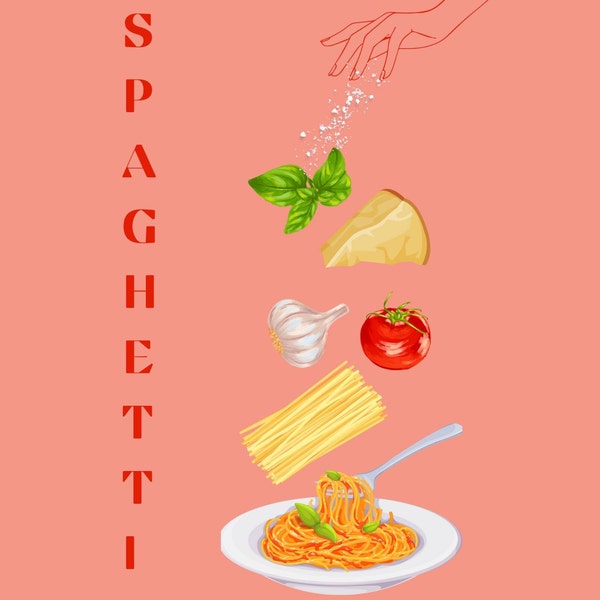 LASAGNA VISUAL RECIPE Lasagna Wall Art Kitchen Décor Print Italian Hand ...