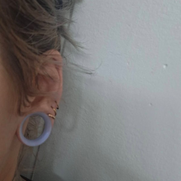 Golden Star Light Dangle Gauges Tiny Small Gold Stars Steel Ear Plugs Gauges Tunnels Dangles ...