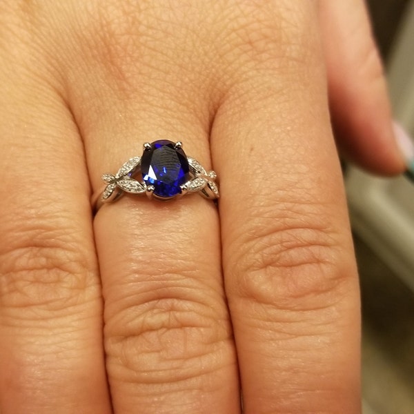 Blue Sapphire Ring Sapphire Cocktail Party Ring September Birthstone ...