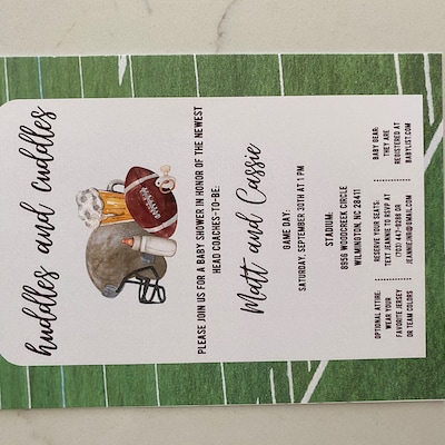 Huddles and Cuddles Football Baby Shower Invite - Etsy