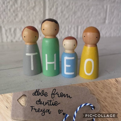 Personalised Letter Peg Dolls Name Peg Dolls, New Baby Gift ...