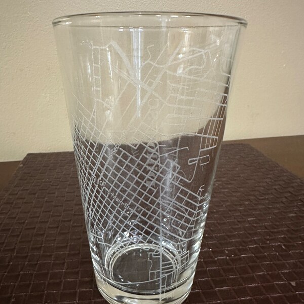 Custom City Map on Pint Glass, Whiskey Glass, Wine Glass, or Beer Can ...