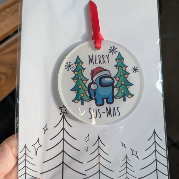 Among Us Merry Sus-mas Christmas Ornament, Among Us Gift Ideas, Among ...