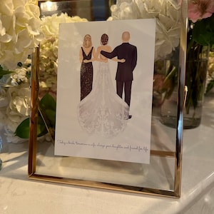 Personalized Bride and Parents Portrait Art DIGITAL Mother & Father of ...