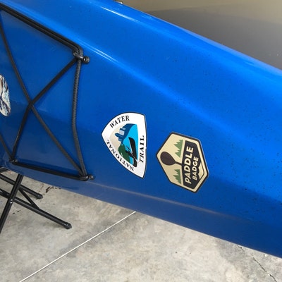 Paddle Badge Decal, Kayak Art, Canoe Decal, Adventure Stickers, Rafting ...