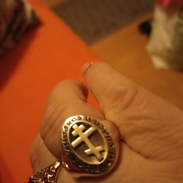 Russian Orthodox Cross Ring With Prayer "lord Save and Preserve" Solid ...