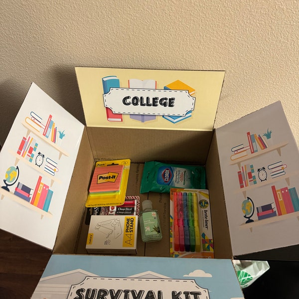 College Care Package Stickers / University Student Gift Box / Freshman ...