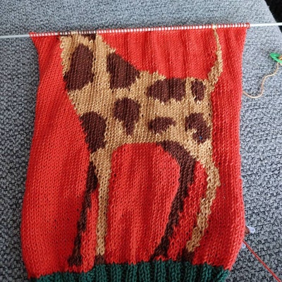 Vintage Knitting Pattern Kids Childs Knit Giraffe Pullover Sweater ...