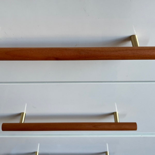 Solid Wood Cabinet Pulls, Wood Drawer Knobs Handles, Walnut Wood Door ...