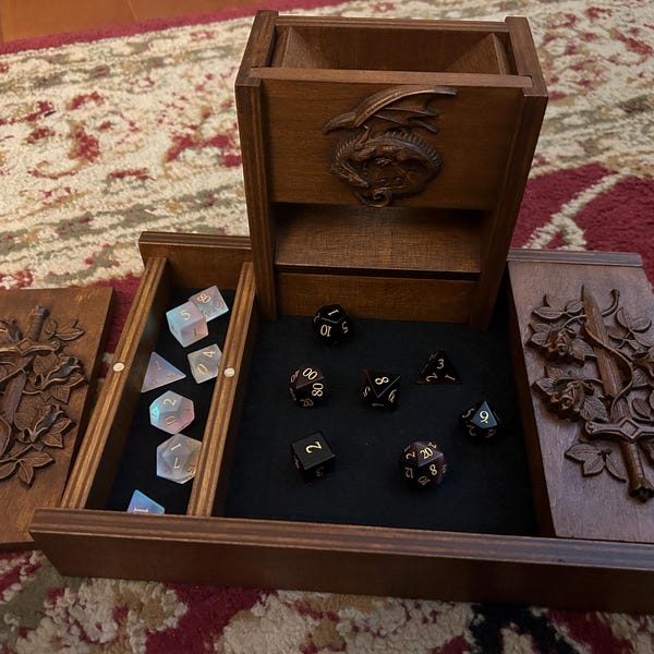Custom Dnd Dice Box, Dnd Rolling Tray, Personalized Name Engraving ...
