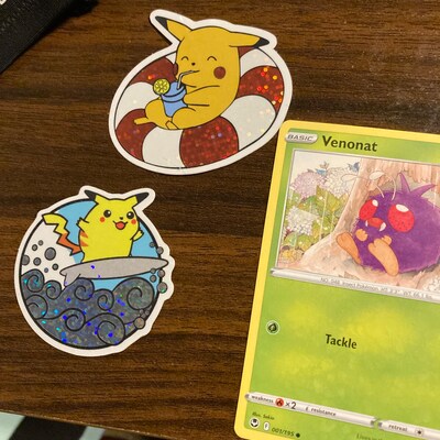 Floaty Pikachu Pokemon Inspired Sticker - Etsy
