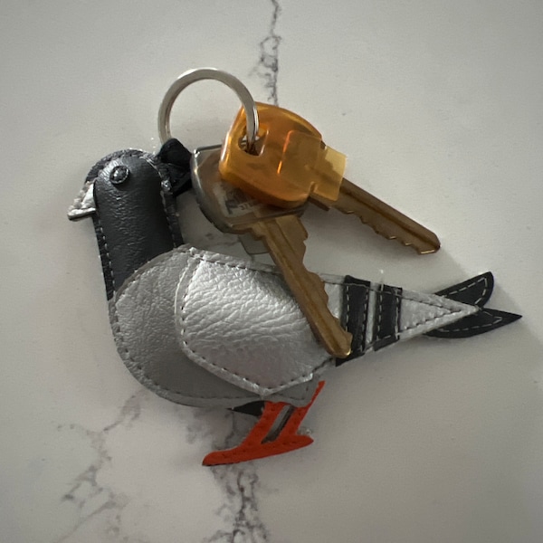 Cute Pigeon Bird Keychain, Pigeon Bag Charm, Faux Leather Animal ...