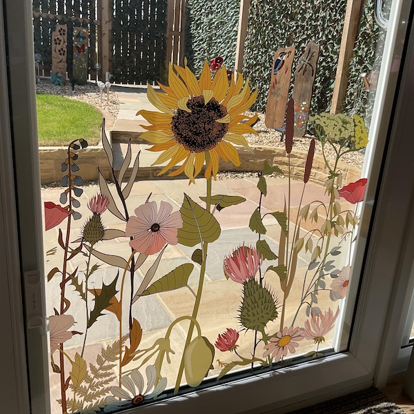 2x Wild Flower Shop Window Decal Corners for Business and Retail ...