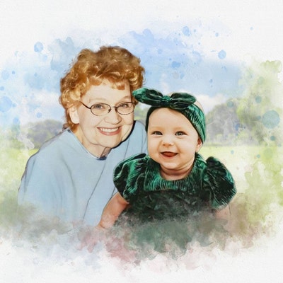 Custom Portrait, Personalized Watercolor Family Portrait, Custom ...