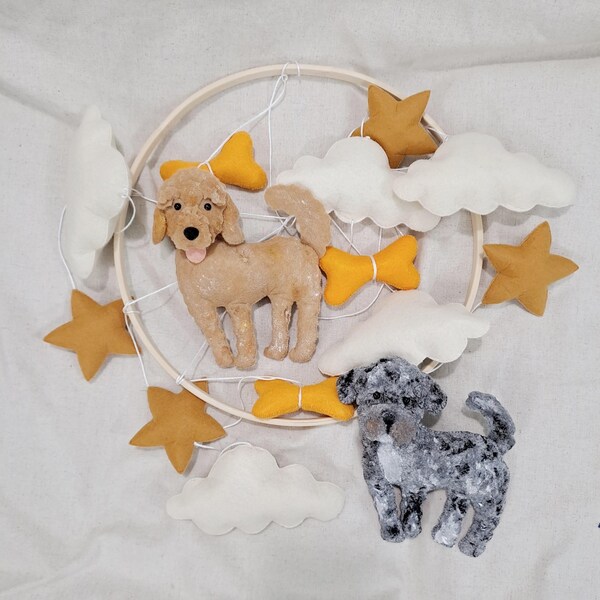 Custom Dog Baby Mobile, Personalized Baby Nursery, Puppy Baby Mobile ...