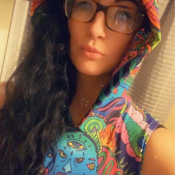 Green Hoodie Crop Top, Psychedelic Clothing, Crop Tops for Women, Rave ...