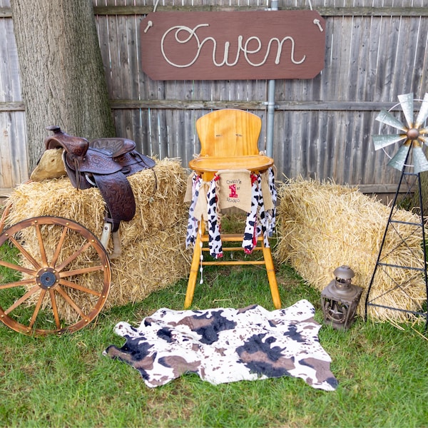 NAME PERSONALIZED COWBOY Rodeo 1st Birthday/rodeo Banner-high Chair ...