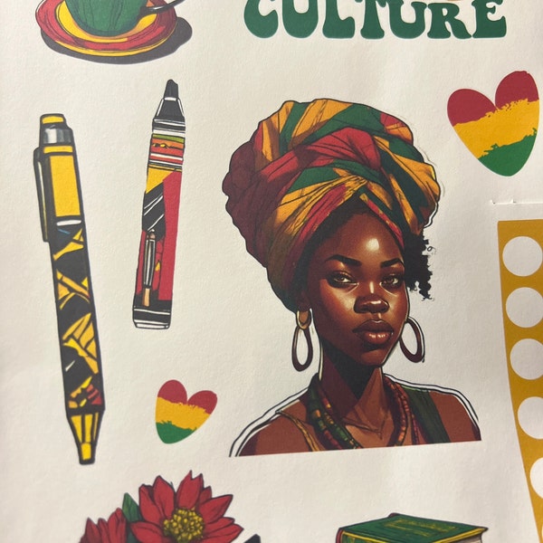 Black Herstory Planner Stickers: Afrocentric Women, Cultural Stationery ...