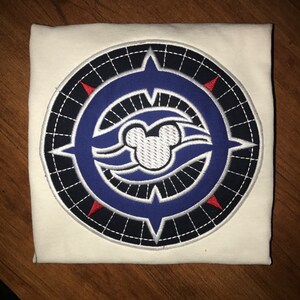 Cruise Line Mickey Mouse Compass Digital Embroidery Machine Applique ...