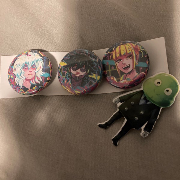 Danganronpa Splat Buttons (junko Enoshoshima, Komaeda Nagito, Kokichi ...