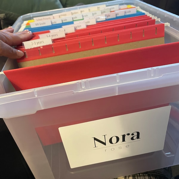 Milestone Tote Labels - School Memory Box Name Sticker and Folder ...