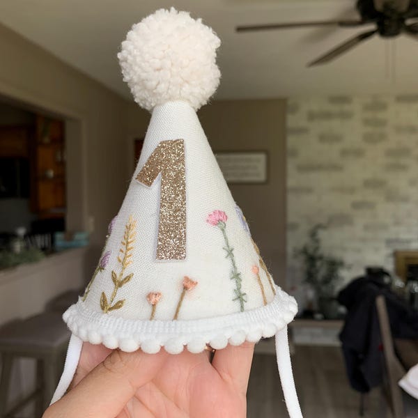 PARTY HAT Floral Spring. Party Hat. Birthday Hat. Photo Prop - Etsy