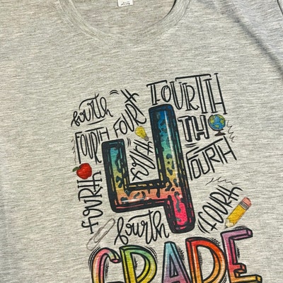 Back to School, Fourth Grade Leopard Clipart, PNG File for Sublimation ...