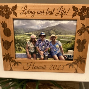 Hawaii Picture Frame 5x7 Vacation Custom Laser Engraved Frame - Etsy