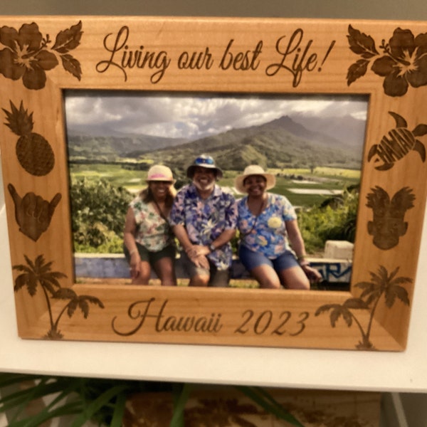 Hawaii Picture Frame 5x7 Vacation Custom Laser Engraved Frame - Etsy