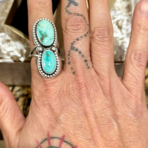 Turquoise 8 Ring Sterling Silver, Handcrafted in Alaska, Heirloom ...