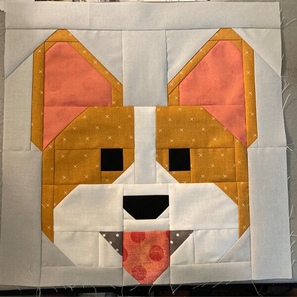 Corgi Quilt Block Pattern Dog Puppy PDF- Instructions for 6 Inch, 12 ...