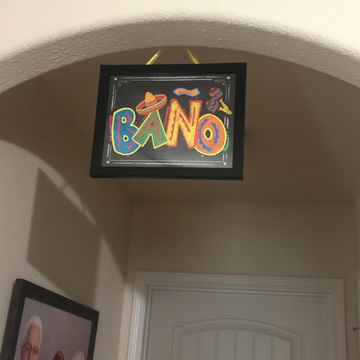 Printable Fiesta Bano Bathroom Signs in Chalkboard Style, Birthday ...