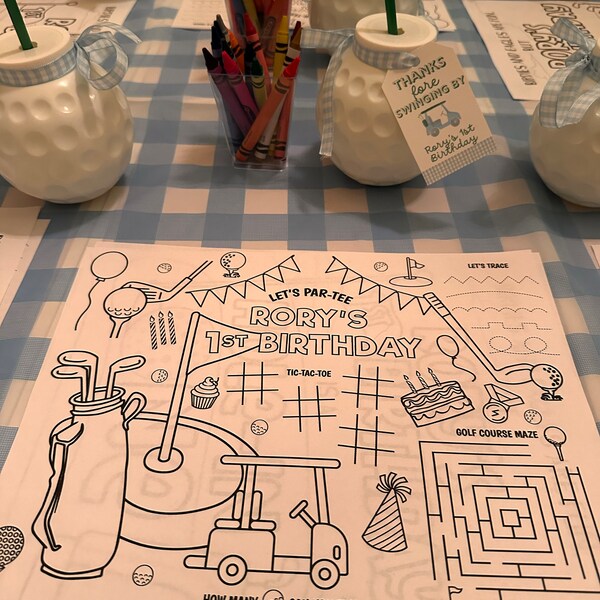 Printable Birthday Video Game Placemat, Birthday Coloring Activities ...