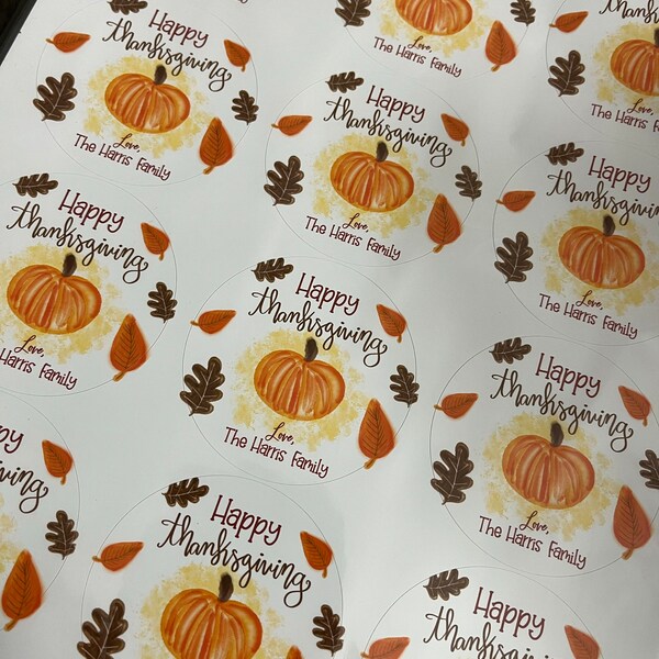 Happy Thanksgiving Stickers Thanksgiving Favor Labels Thanksgiving ...