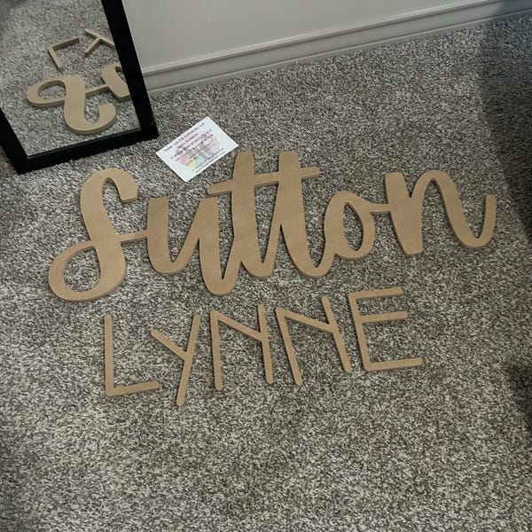 Custom Wood Baby Name Sign Letter Wall Art Kids Room Art Wall Art for ...