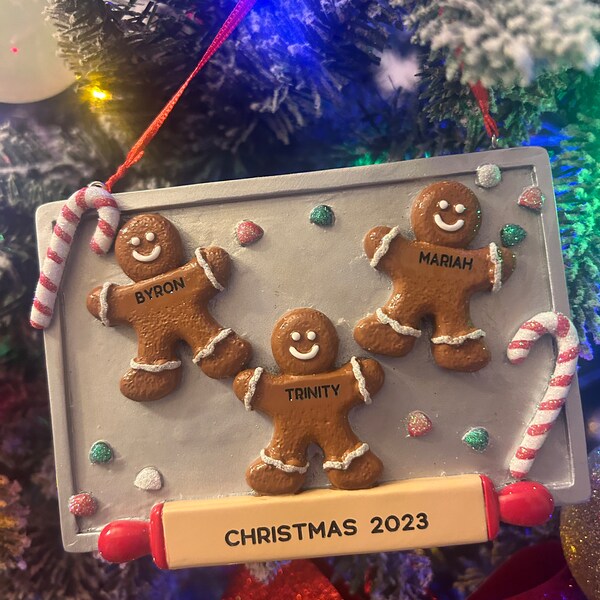 Gingerbread Cookie Tray© Personalized Ornament, Personalized Christmas ...
