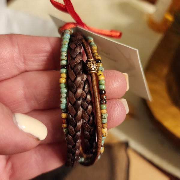 Earthy Boho Wrap Bracelet, Urban Hippie Jewelry, Easy Wrap Magnetic ...