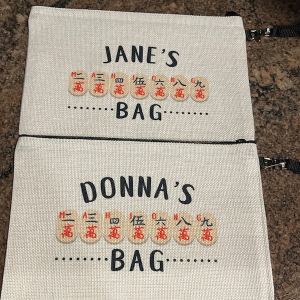 Personalized Mahjong Bag - Personalized Zipper Pouch - Pouch Bags ...