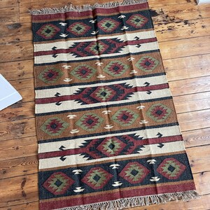 Kilim Rug Handwoven Wool and Jute Rug Handmade Kilim - Etsy
