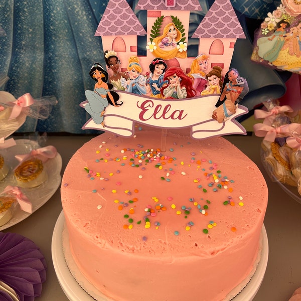 Disney Princess Cake Topper, Personalized Cake Topper,disney Princesses ...