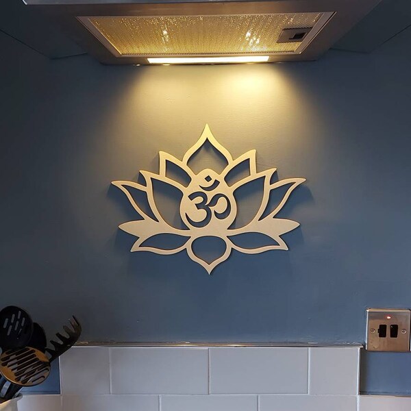 OM Lotus Flower Shape, 3" - 20", CHOOSE SIZE, Om Symbol Cut Out, Laser ...
