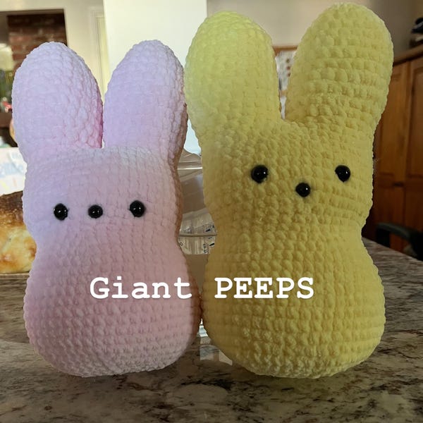 Jumbo Peep Bunny, Crochet Pattern, PDF, Digital, Download, Easter ...