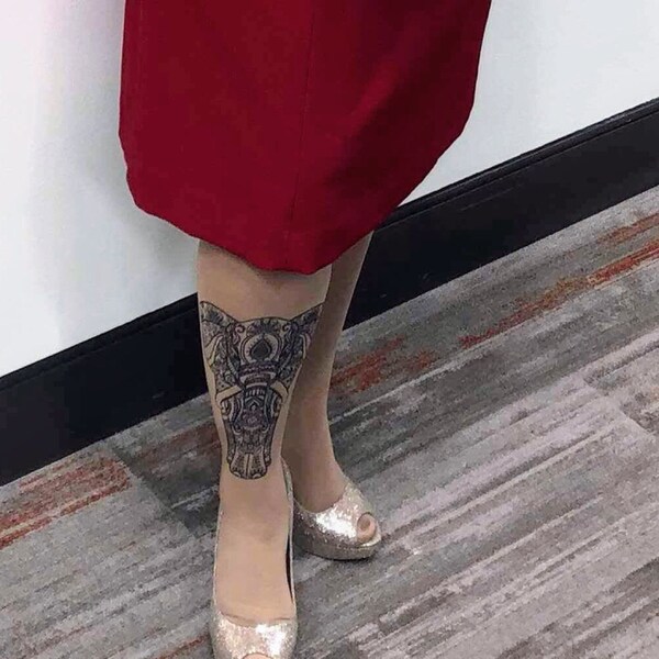 Tattoo Tights/pantyhose With Roaring Tiger, Sizes S-XL - Etsy