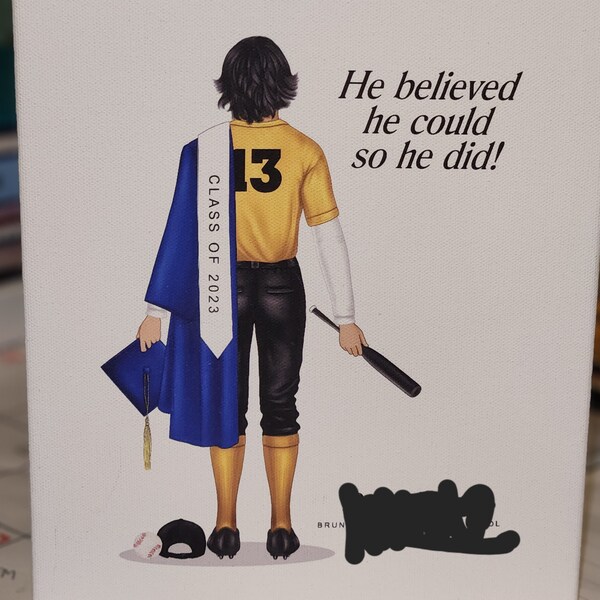 Personalized Baseball Graduation Print - Class of 2026 (digital ...