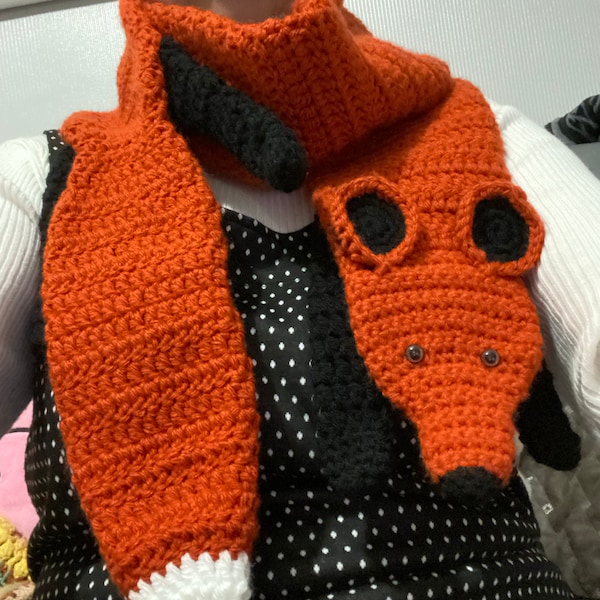 Digital PDF Crochet Pattern for Fox Scarf - DIY Fashion Tutorial ...