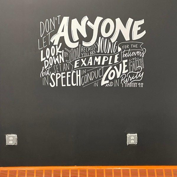 1 Timothy 4:12 Wall Decal | Don't Let Anyone Look Down on You Because ...