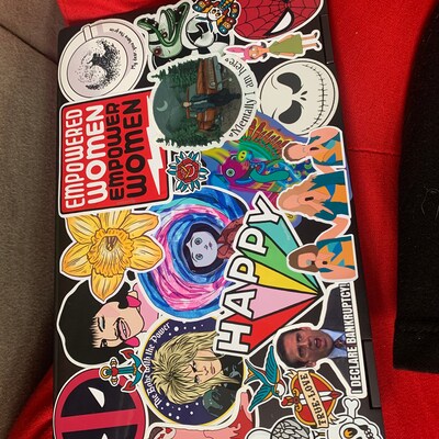 HAPPY Vinyl Sticker // Positivity Laptop Sticker // Colourful Sticker ...